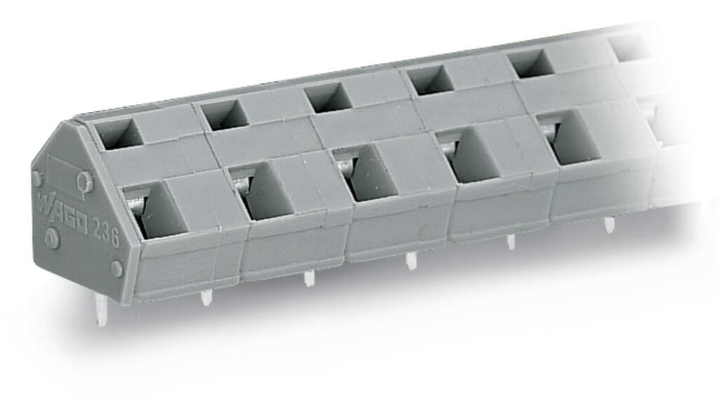 236-304 WAGO Borna para placas de circuito impreso; 4 polos; Gris – Indeq México